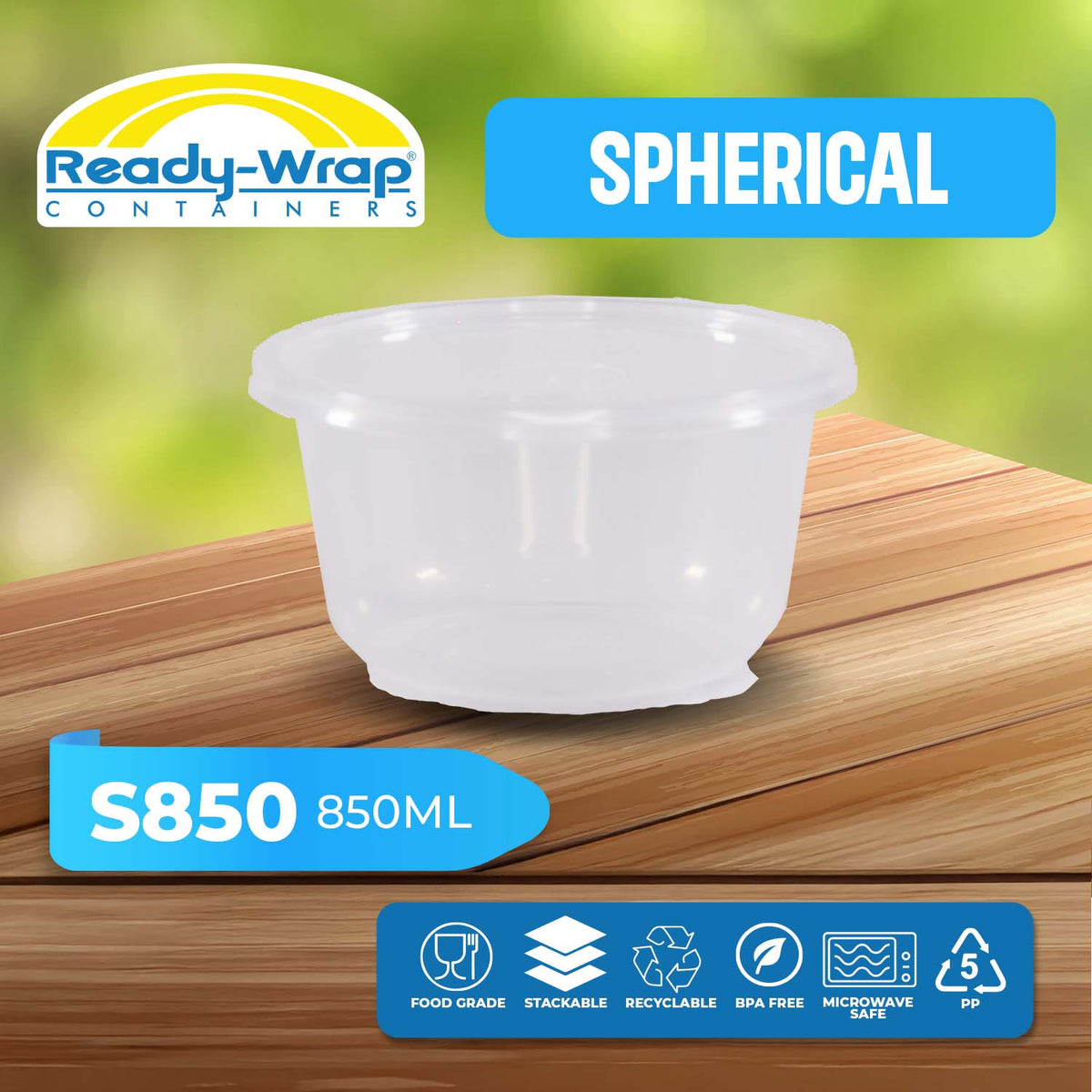 850 ML Spherical Microwavable Container | Uratex Business
